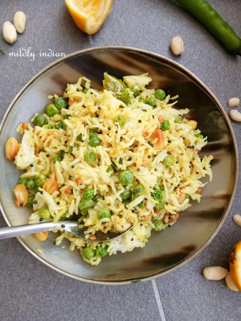 Peas and lemon pulao – Peela pulao. – Mildly Indian
