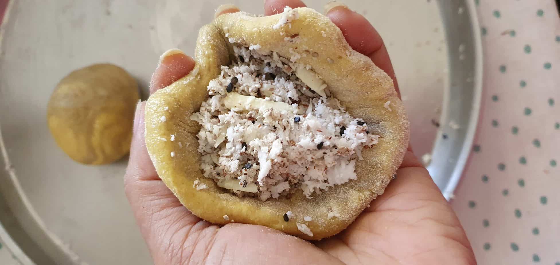 Coconut and chocolate sweet paratha – Mildly Indian