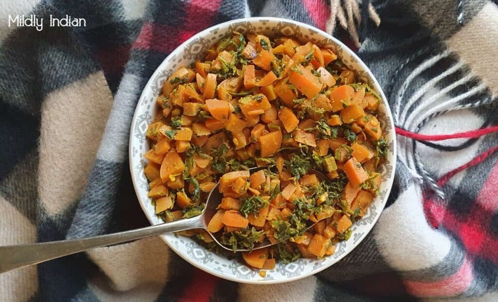 Methi gajar ki sabji | Haryanvi carrot fenugreek curry – Mildly Indian