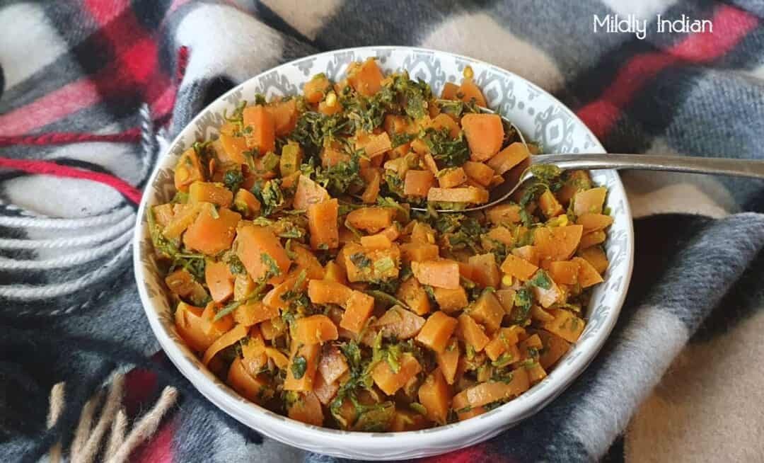 Methi gajar ki sabji | Haryanvi carrot fenugreek curry – Mildly Indian