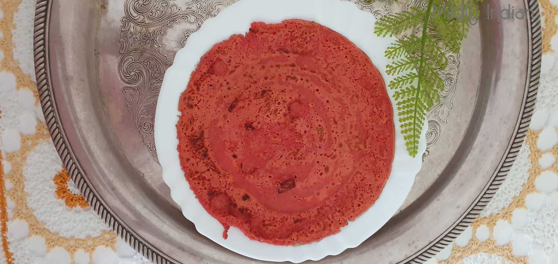 Beetroot cheela – savory chickpea pancake – Mildly Indian