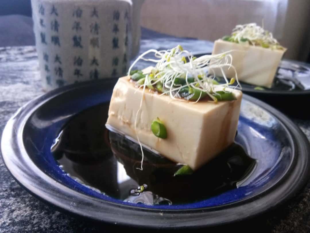 Hiyayakko -Japanese cold tofu salad – Mildly Indian