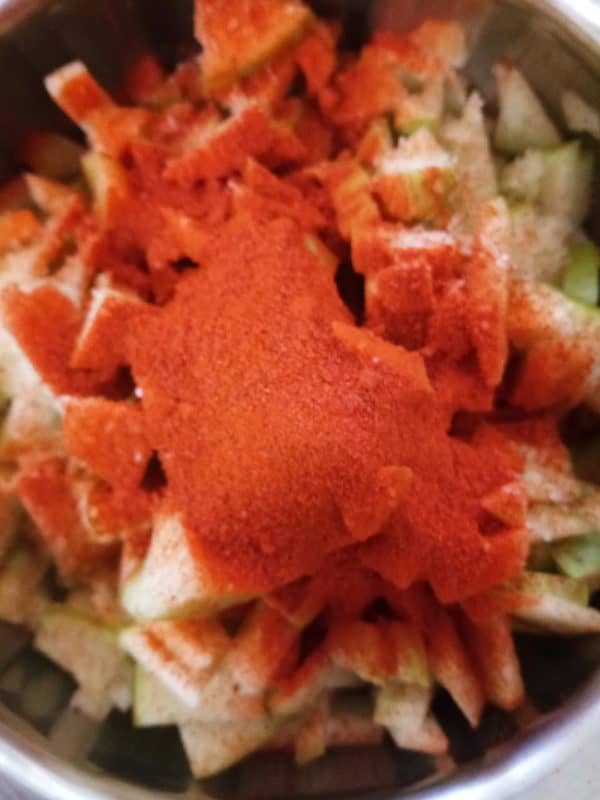 Instant Green apple pickle – Mildly Indian