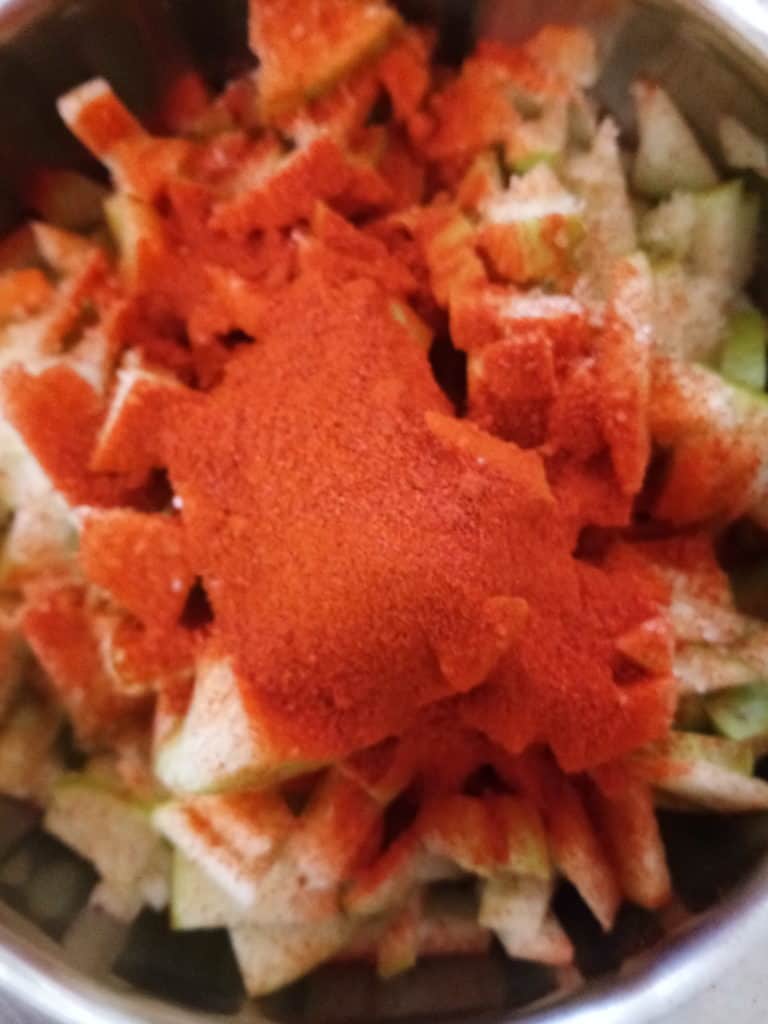 Instant Green apple pickle – Mildly Indian