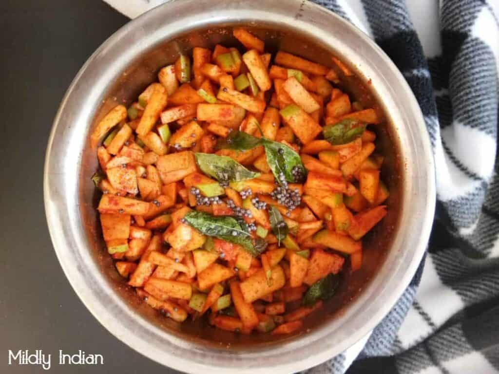 Instant Green apple pickle – Mildly Indian