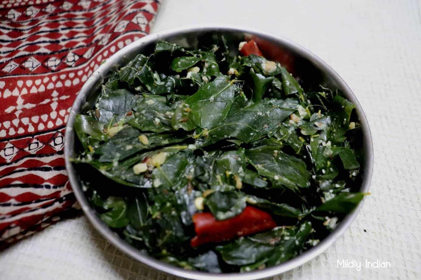Agathi keerai Poriyal – Hummingbird tree leaves stir fry – Mildly Indian