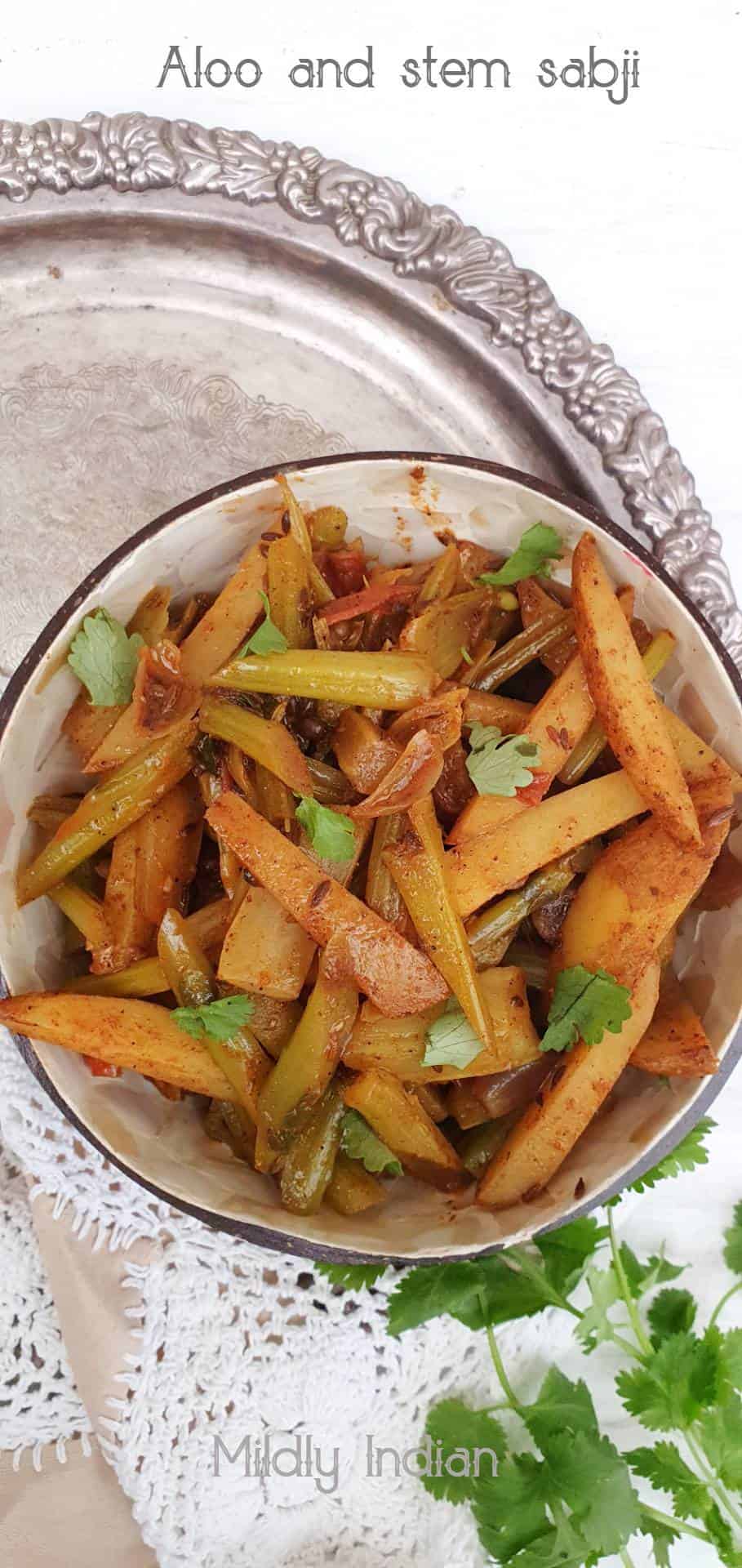 Aloo and stem sabji – Mildly Indian