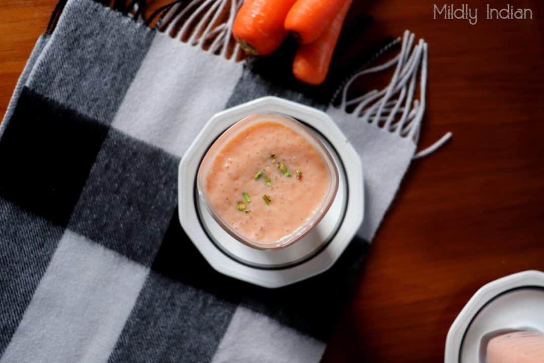 Gajerela shake – Carrot halwa milkshake – Mildly Indian