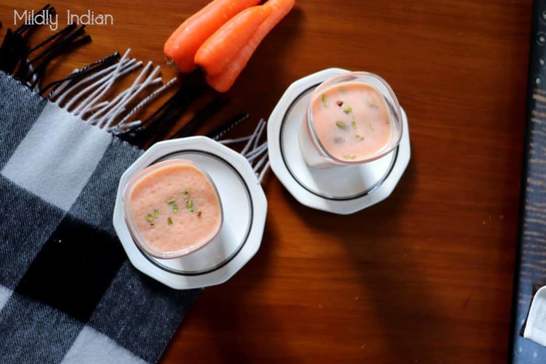 Gajerela shake – Carrot halwa milkshake – Mildly Indian