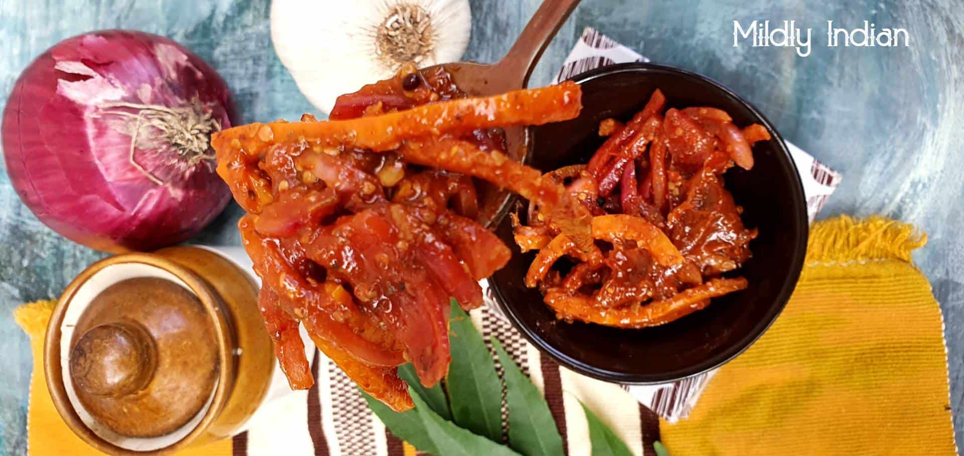 Orange peel and onion instant pickle – Mildly Indian