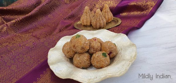 No cook apricot almond modak – Mildly Indian