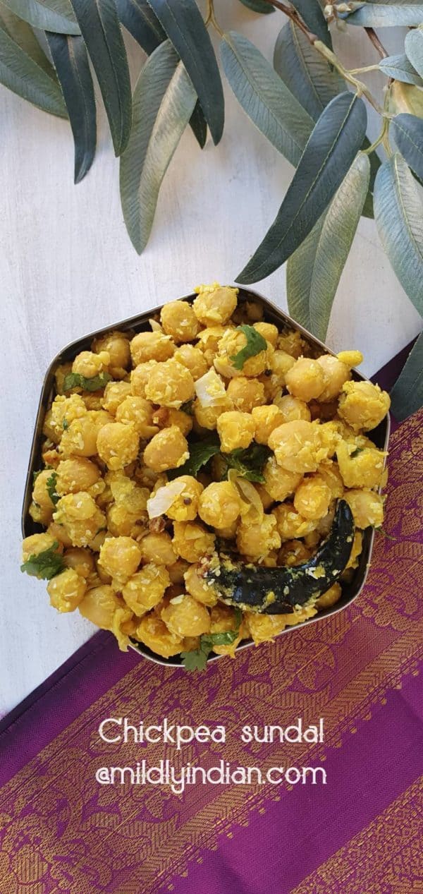 Guggillu – chickpea sundal – Mildly Indian