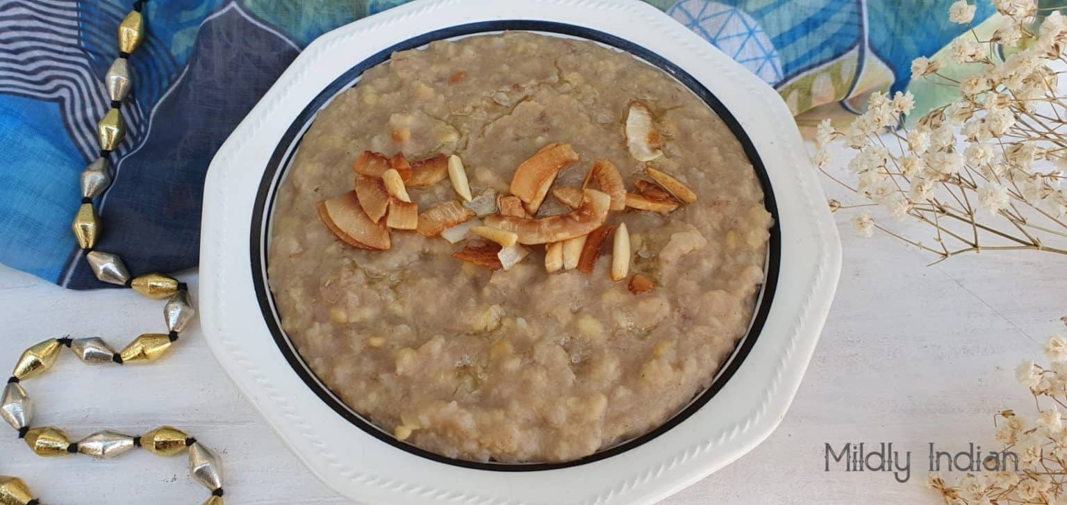 Karimbu chaaru aval pongal – Sugarcane porridge – Mildly Indian