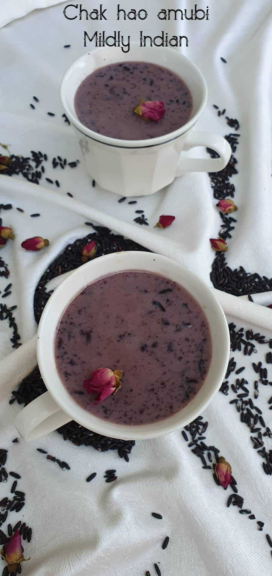 Chak hao amubi – Manipuri rice kheer – Mildly Indian