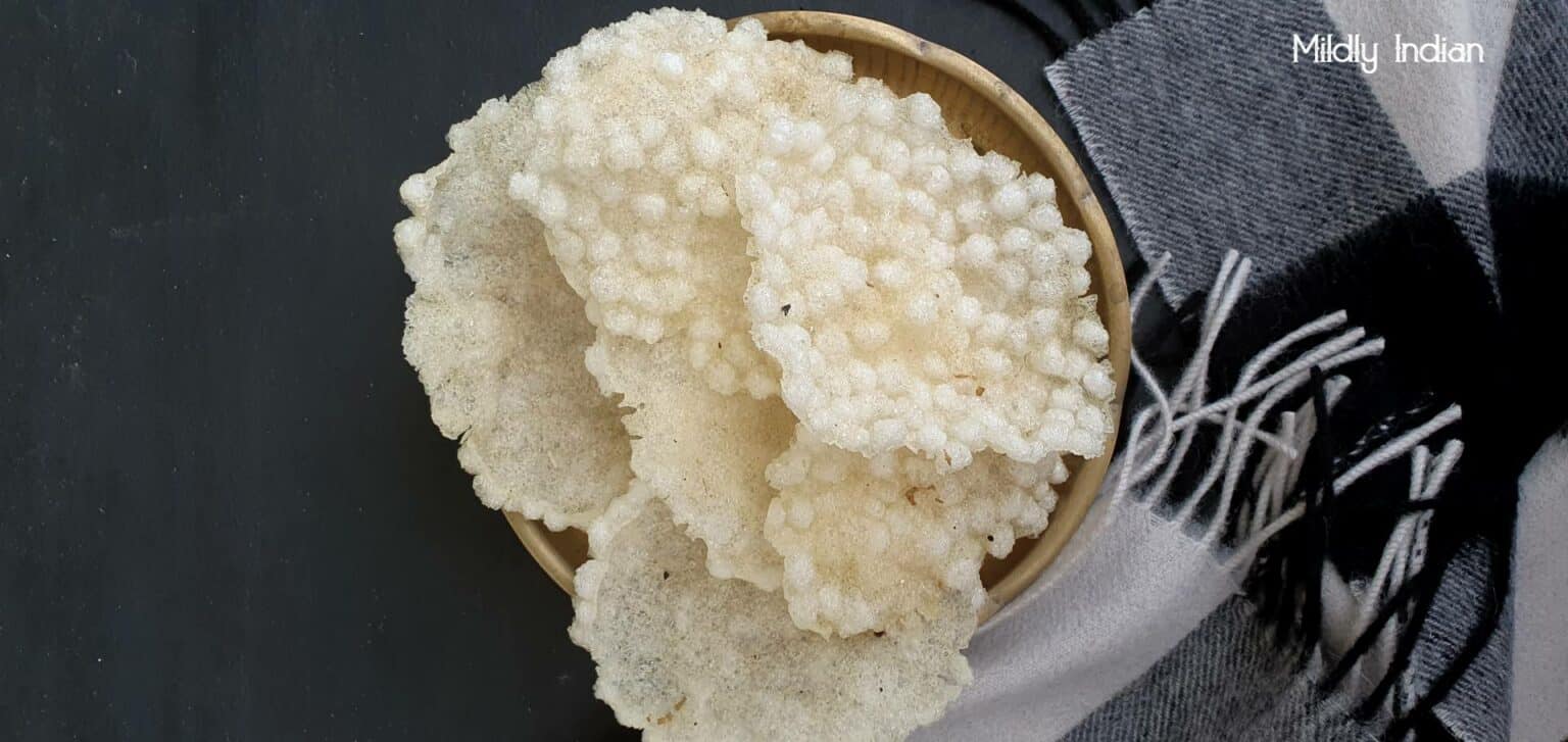 Javarisi vadam – Sago fryums – Mildly Indian