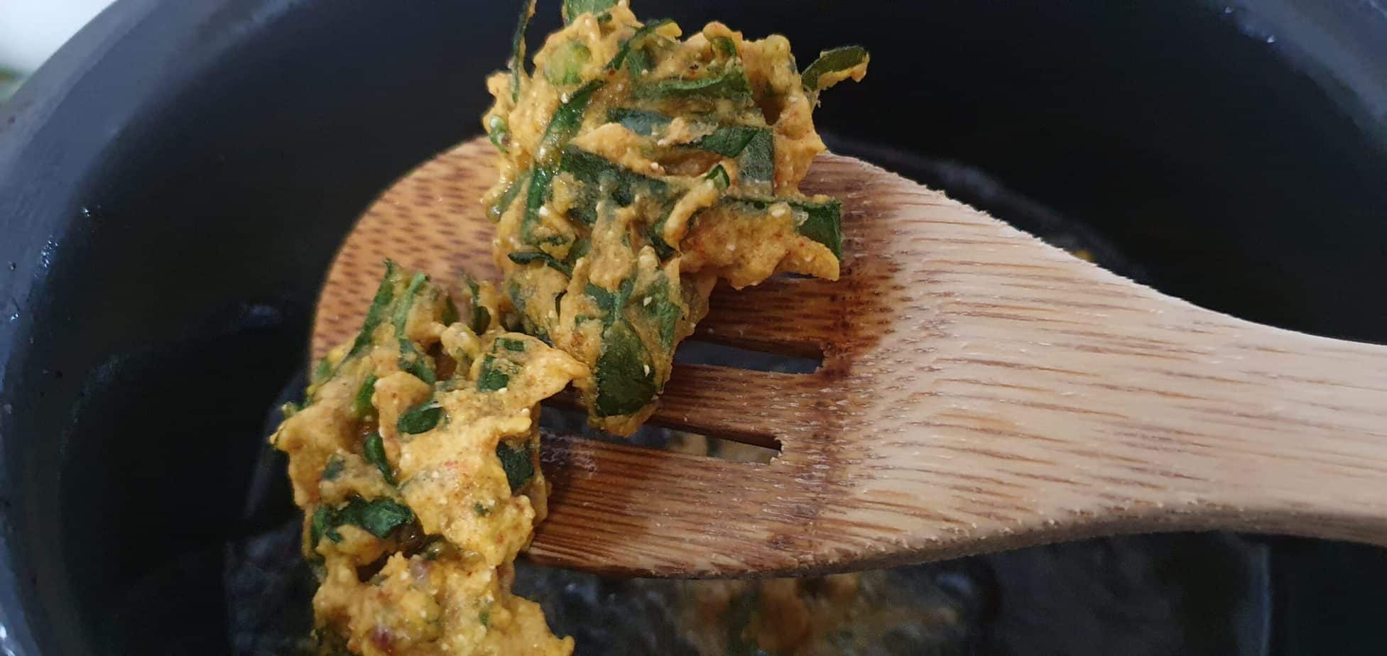 Kodi Pasalai Bajji Malabar Spinach Fritters Mildly Indian