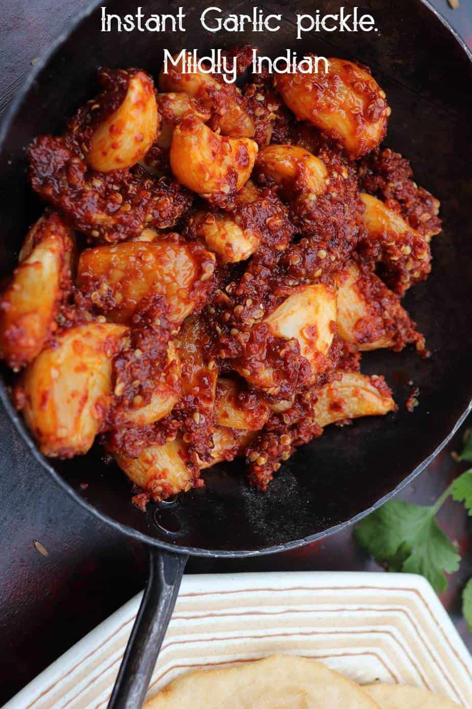 Instant garlic pickle – Mildly Indian