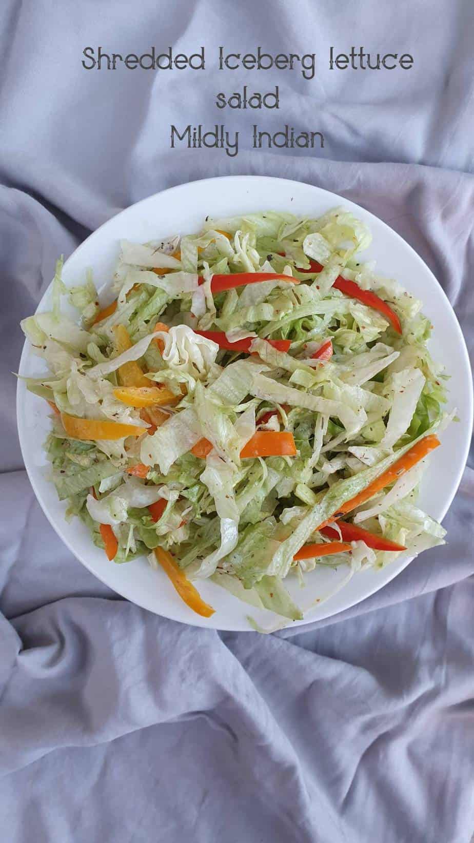 Shredded lettuce salad – Mildly Indian