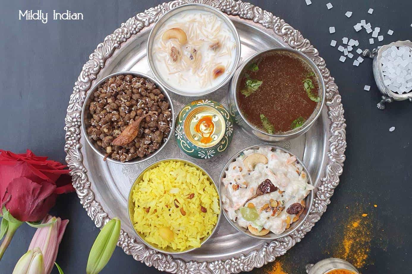 Naivedyam thali- prasadam platter for Indian festivals – Mildly Indian