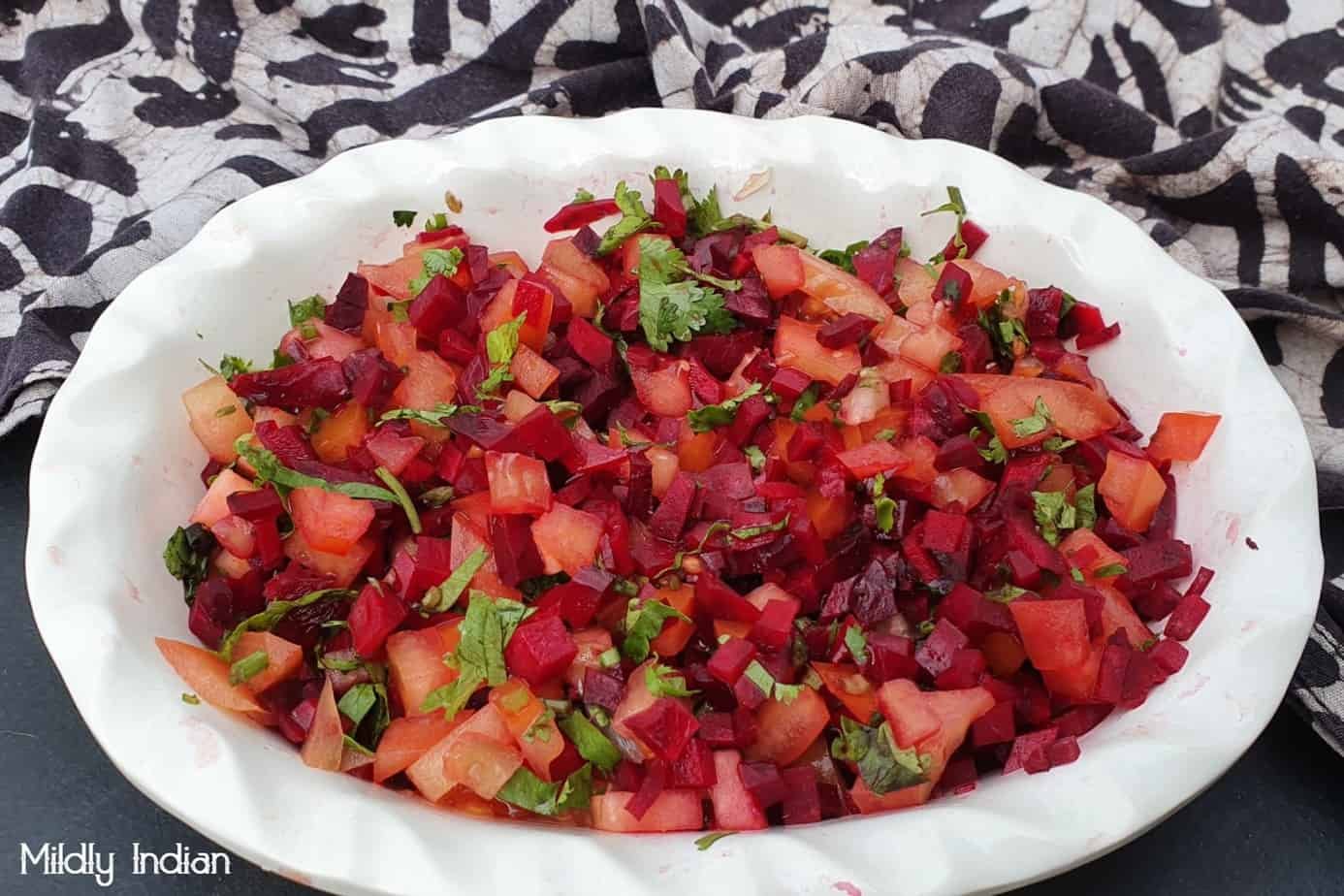Fresh beetroot salad with chervil salad dressing. – Mildly Indian