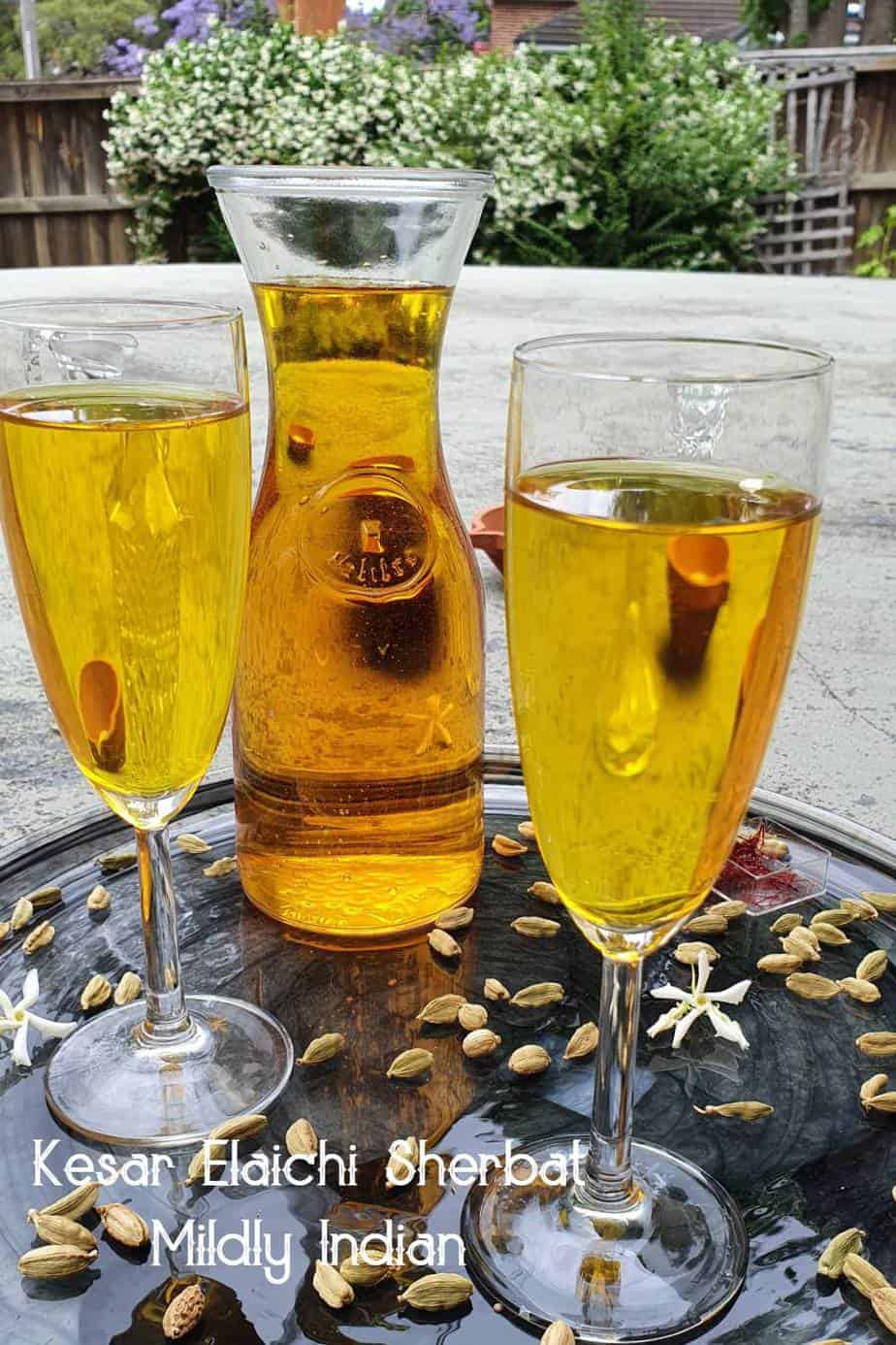 Kesar elaichi Sherbat – Saffron cardamom summer drink – Mildly Indian