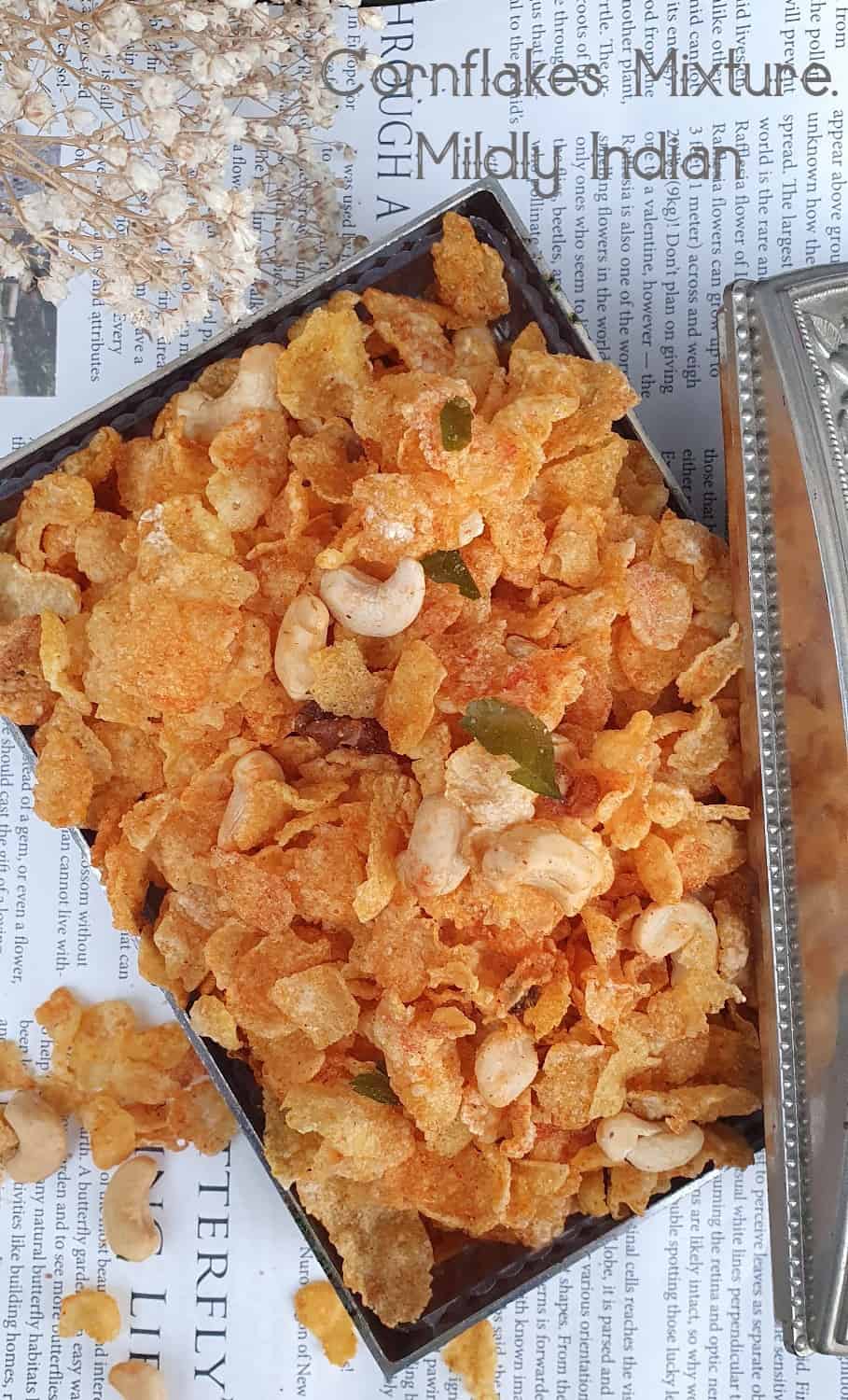 Makai poha chivda – Cornflakes mixture – Mildly Indian