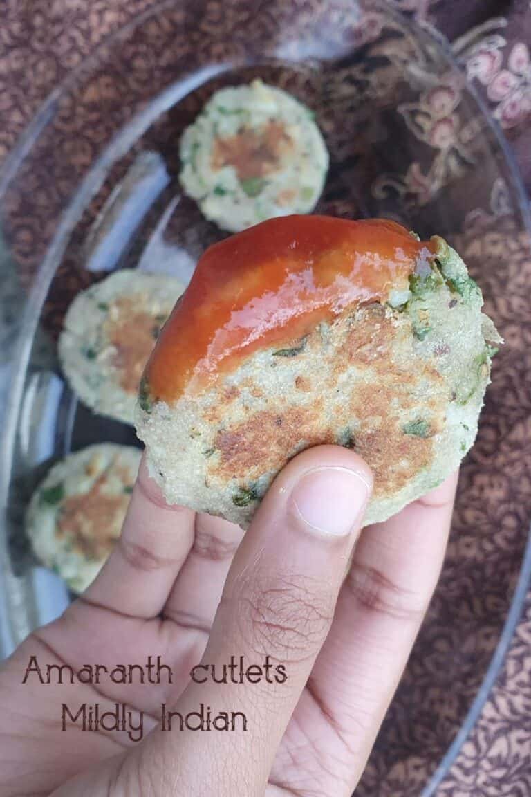 Aloo ramdhana tikki – Amaranth cutlets – Mildly Indian