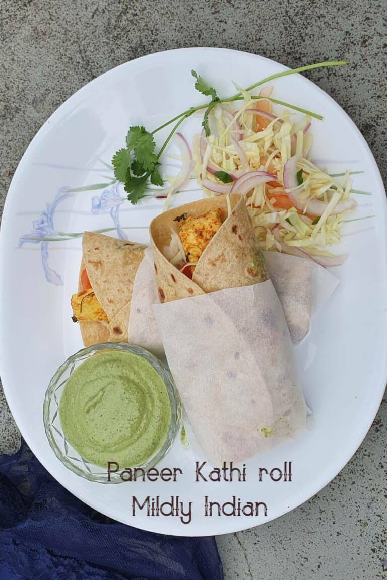 Paneer Kathi roll – cottage cheese wrap – Mildly Indian