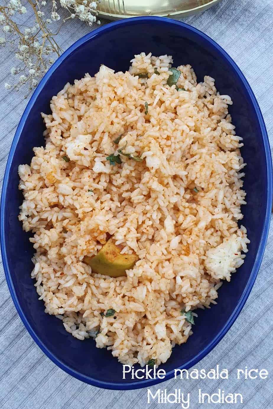 Pickle masala rice | Avakkai annam – Mildly Indian