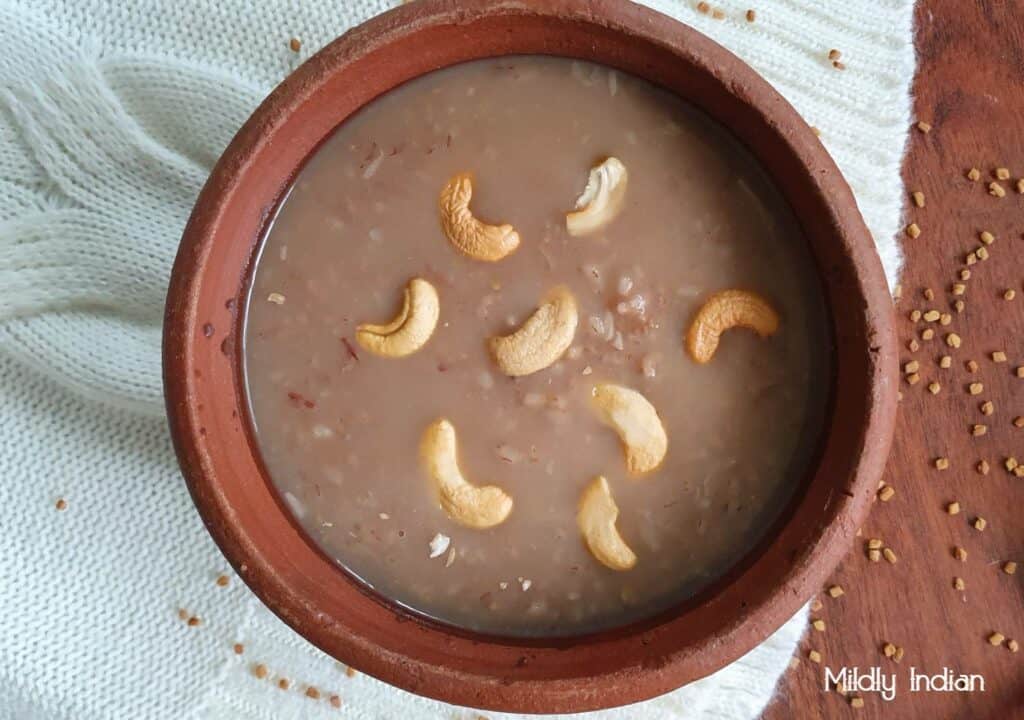 Karkidaka masam uluva kanji | fenugreek porridge – Mildly Indian