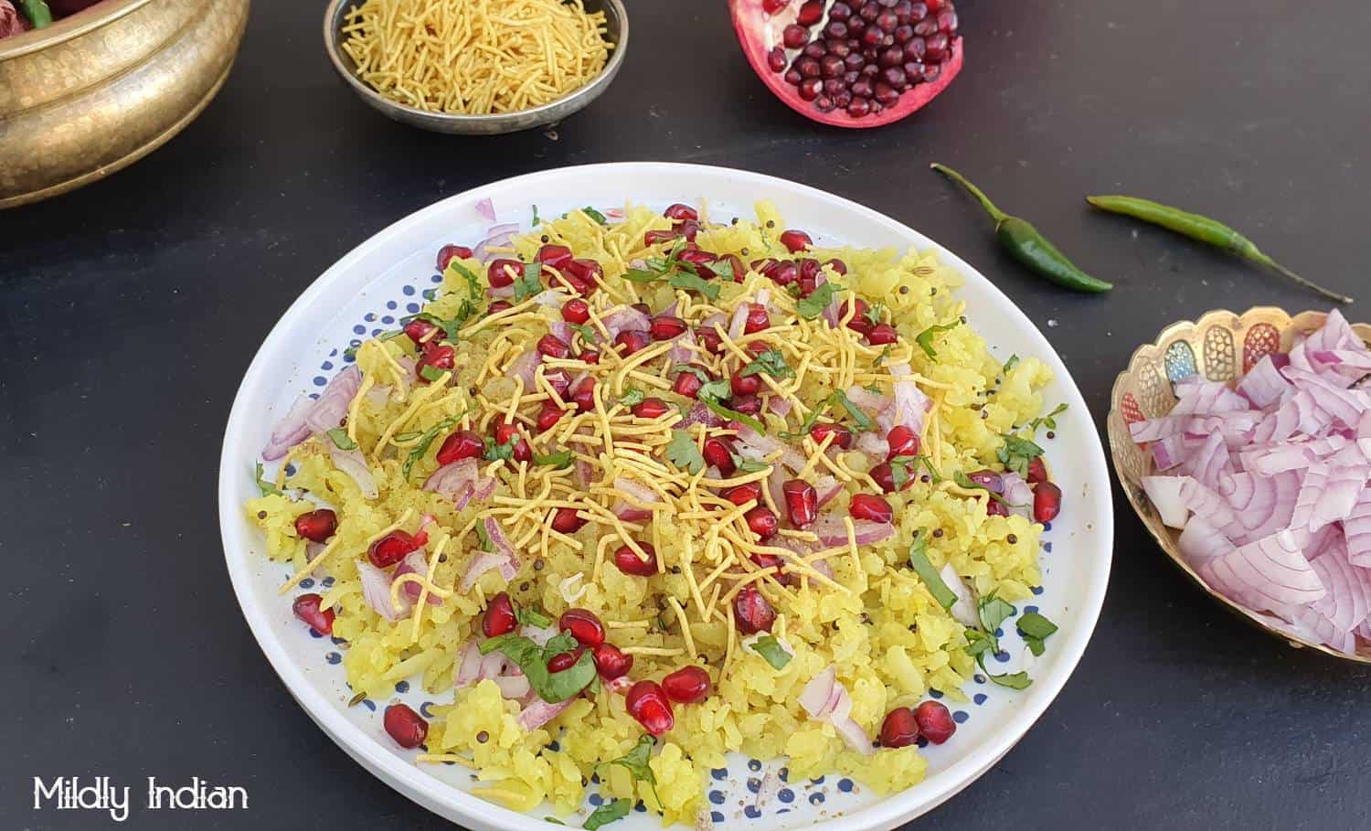 Khatta Meeta Indori Poha Mildly Indian
