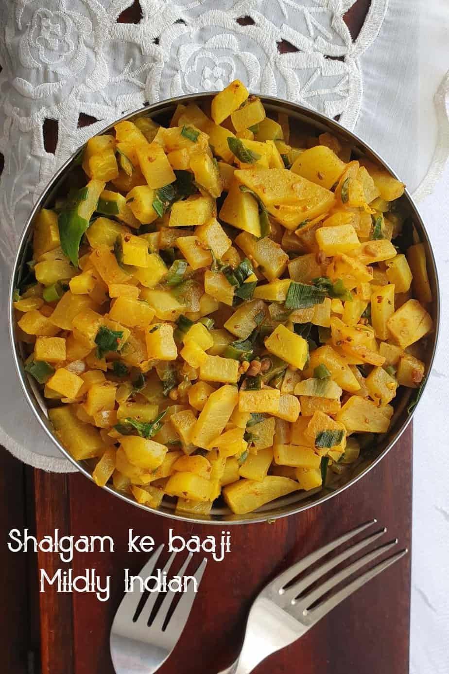 Shalgham ke baaji | Turnip dry curry – Mildly Indian