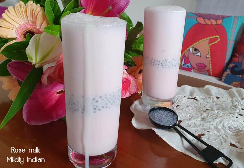 Rose milk ( no syrup used) – Mildly Indian