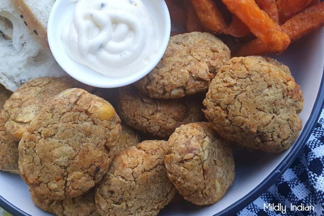 Baked Vatana nuggets | Dry peas nuggets – Mildly Indian