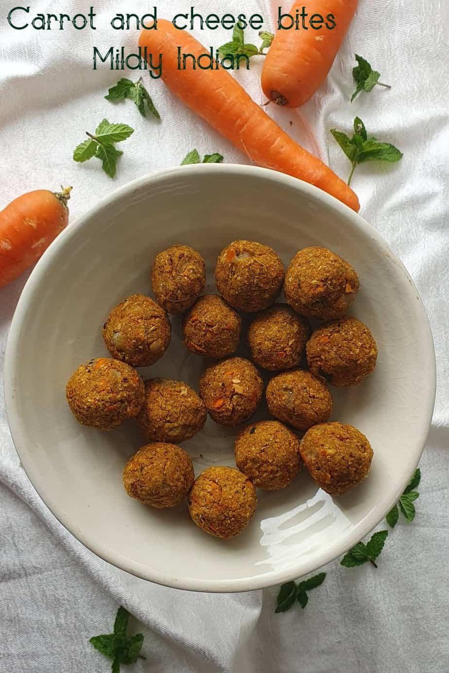 Spicy carrot and cheese bites – Mildly Indian