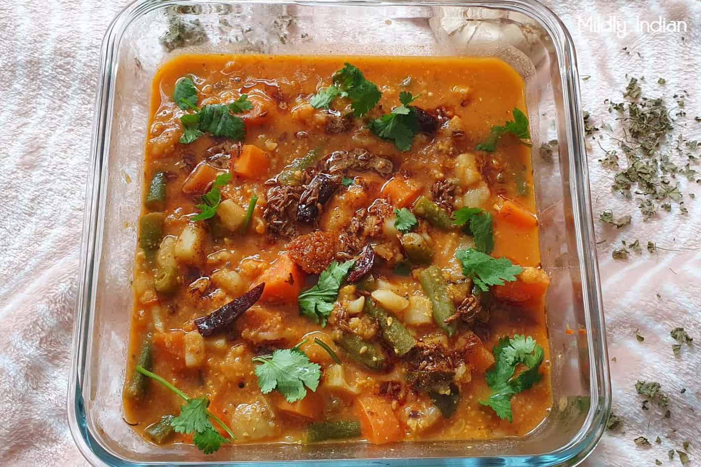 20 minute mixed veg curry – Mildly Indian