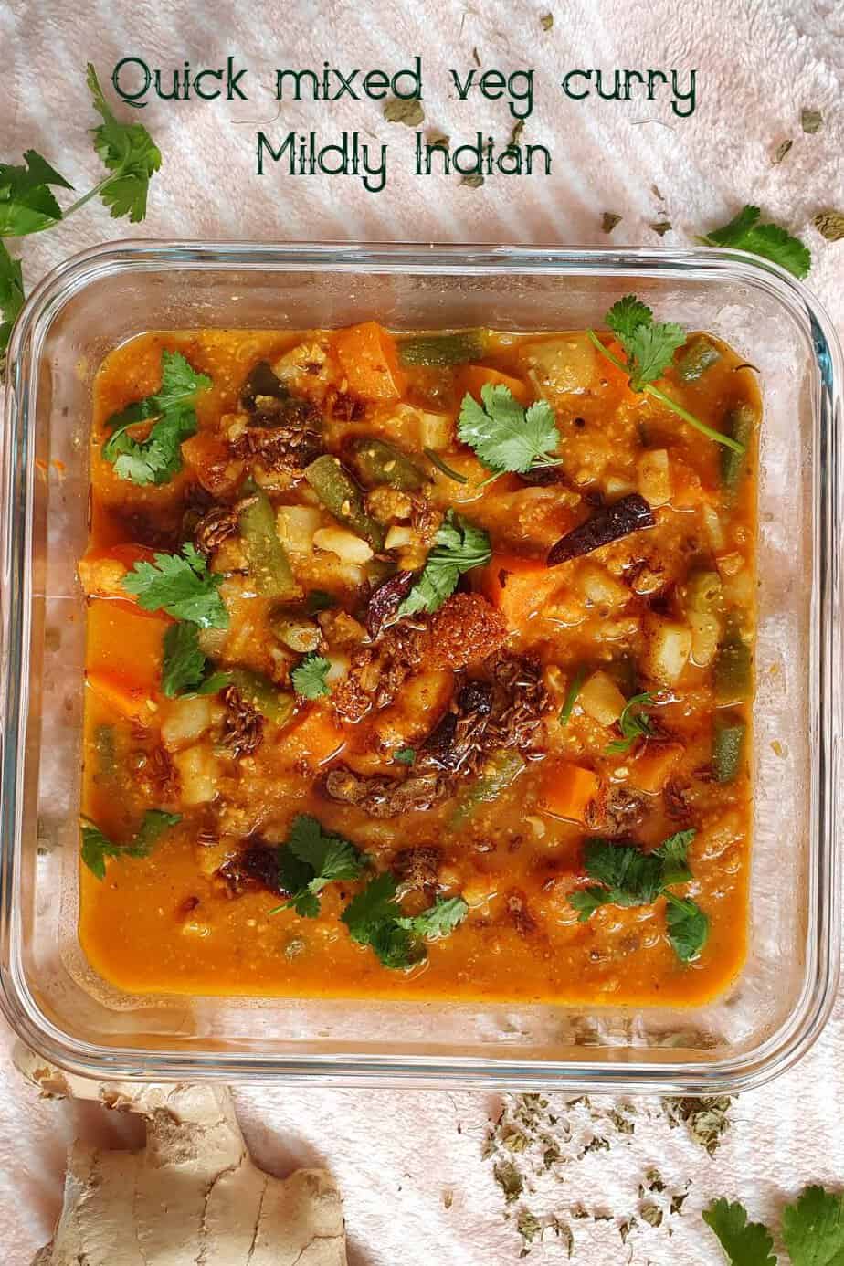 20 minute mixed veg curry – Mildly Indian