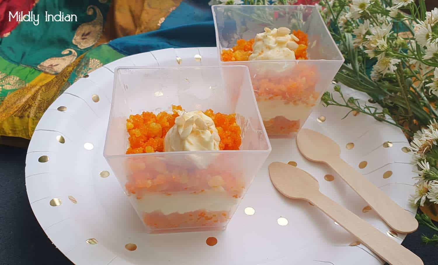Ladoo cheesecake in a glass – Mildly Indian