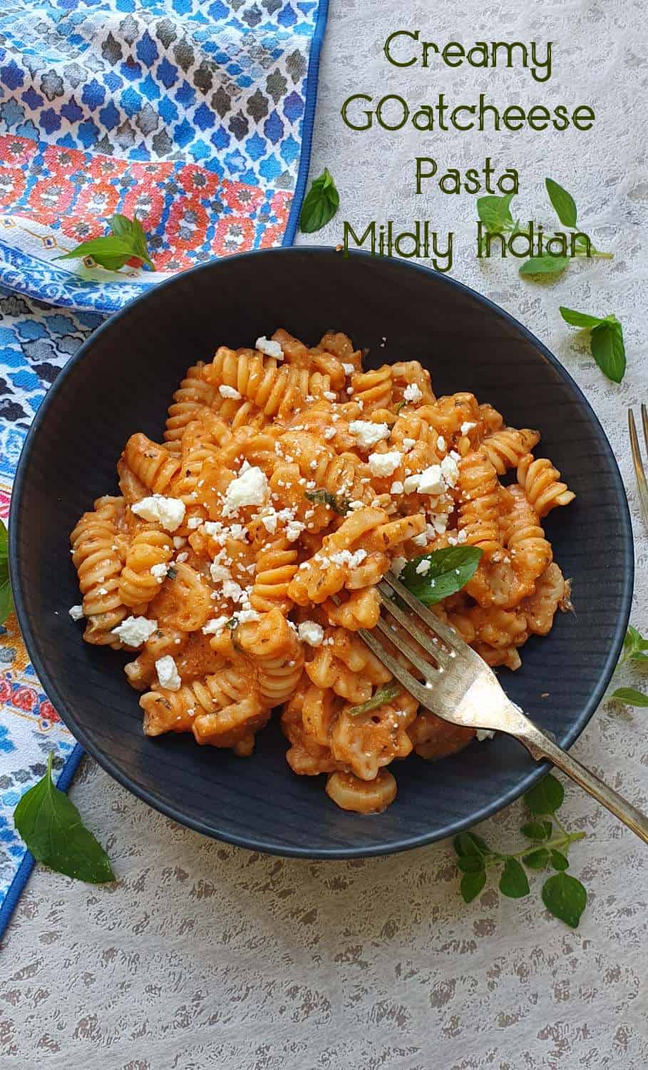 Goat cheese pasta – Mildly Indian
